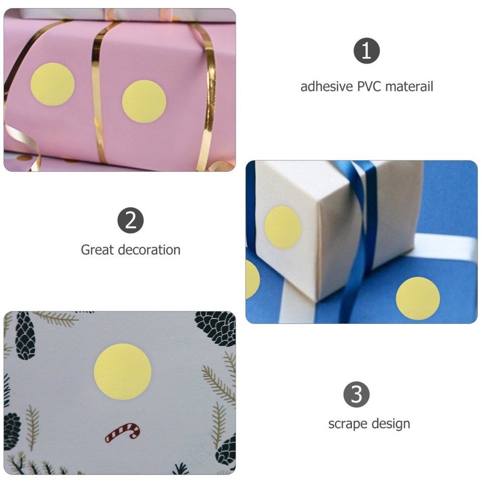 1 Roll 300pcs Scrape DIY Adhesive Sticker Round Label Paper Gift Decals ...