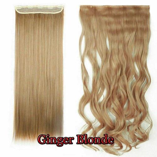 Half Full Head 5 Clips One Piece Clip in Hair Extensions Long Straight ...