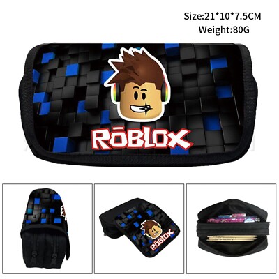 Roblox Pencil Case Double Zipper Kids School Stationery Box 21x10x7.5cm ...