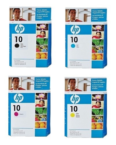 4 x HP Druckkopf HP Deskjet 2000c 2500c 2500cn / Nr. 10 C4800A-C4803A ...