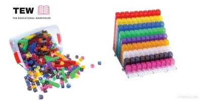 Simfit Cubes Blocks Transparent Unifix Compatable Numeracy School Light ...