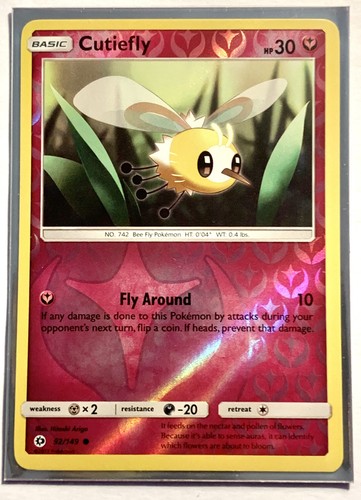 Cutiefly 92/149 Sun & Moon Base Set Pokemon TCG Reverse Holo Card ...