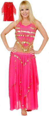 Red Belly Dancer Costume Womens Halloween Costume S/M | eBay