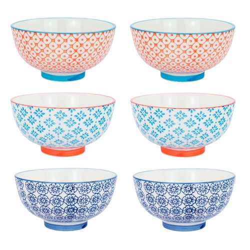 Patterned Rice Dessert Cereal Soup Bowls Porcelain Crockery 3 Designs ...