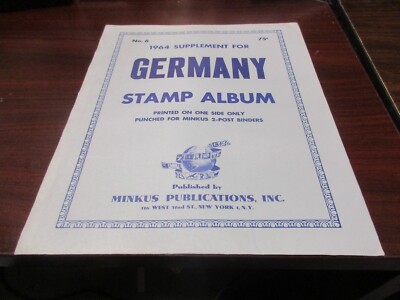 "MINKUS" STAMP ALBUM 1964 SUPPLEMENT GERMANY #6 W/FREE SHIPPING!!! | eBay