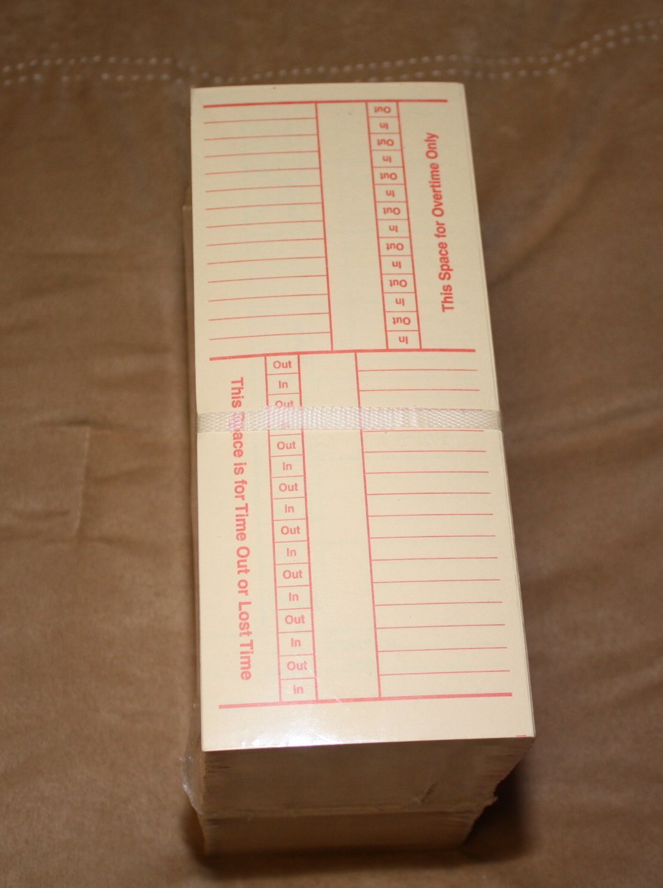 500 Ct Time Cards Punch Employee Payroll Amano clock 2 Sided Adams ...
