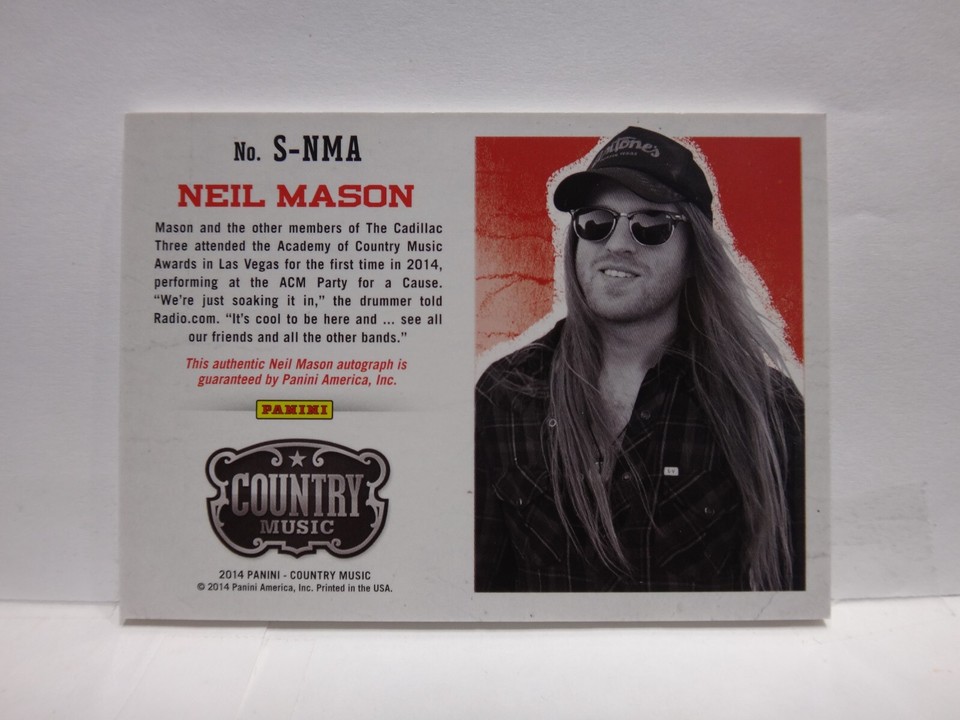2014 Panini Country Music Authentic Signatures Blue 100/199 Neil Mason ...