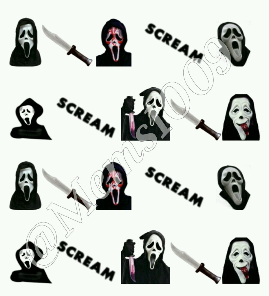 Scream Nail art decals Free (Water Decals) Horror Film nail art. | eBay