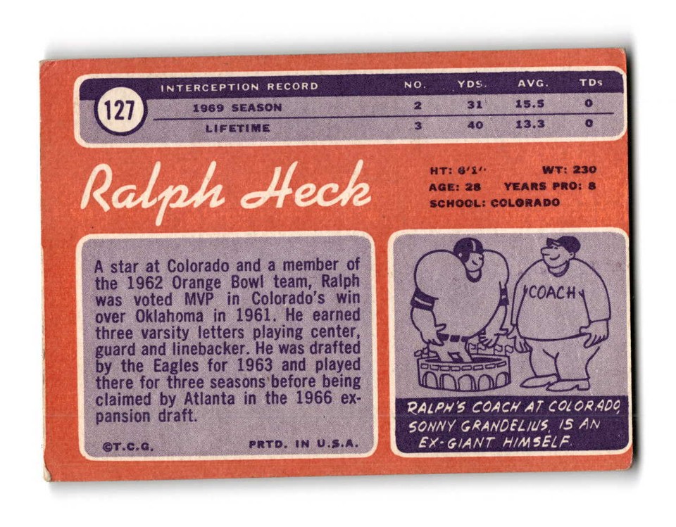 1970 Topps Ralph Heck 127 | eBay
