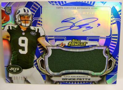 BRYCE PETTY JETS RC 1 COLOR RELIC AUTO AUTOGRAPH BLUE 2015 TOPPS FINEST ...