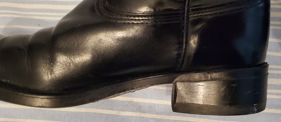 Vintage Acme Vulcan 9080 Black Leather Roper Biker Western Cowboy Boots ...