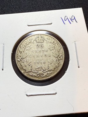 1919 Canadian Silver 25 Cents Quarter Coin | eBay