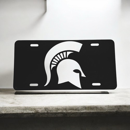 Michigan State Spartans Laser Engraved License Plate Black Made Of ...
