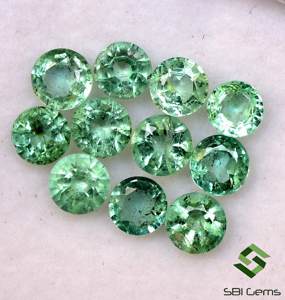 4 mm Natural Emerald Round Cut Lot 11 Pcs 2.80 Cts Lustrous Loose ...