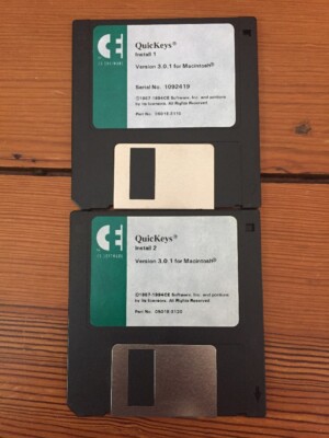 Vintage 1994 QuicKeys 3.0.1 Software Installation 3.5 Floppy Disks Mac ...