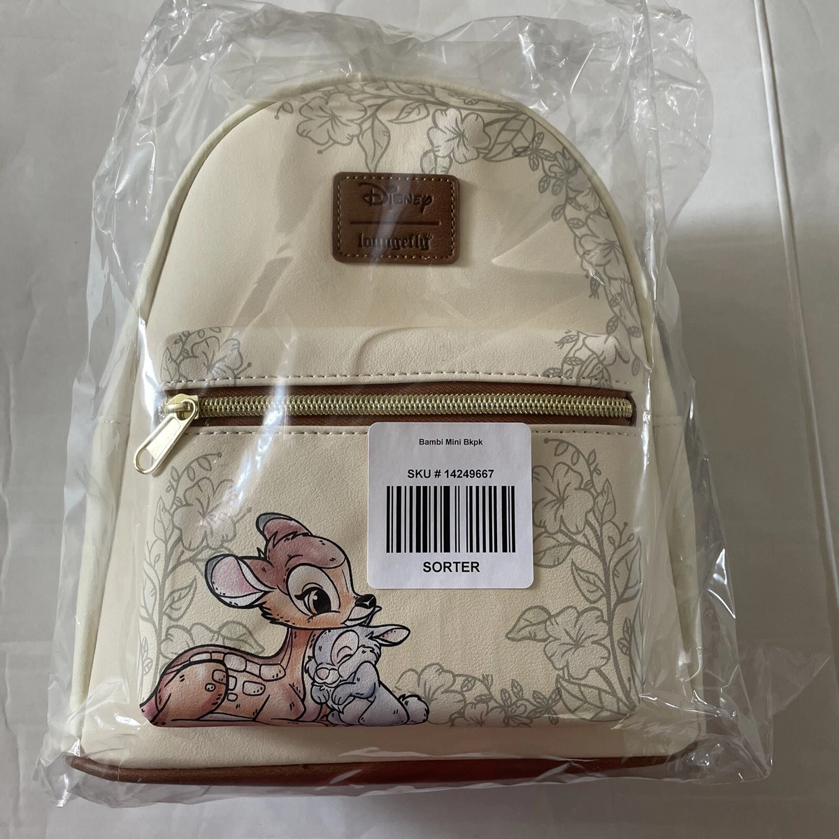 LOUNGEFLY DISNEY BAMBI THUMPER FLOWER WATERCOLOR LIMITED EDITION MINI ...