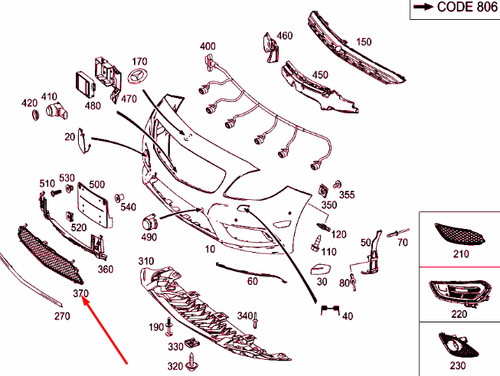 NEW MERCEDES-BENZ CLA COUPE C117 FRONT BUMPER LOWER GRILLE A1178851400 ...
