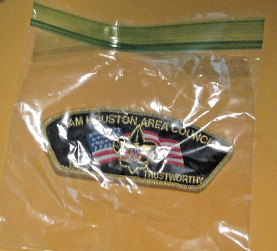 BSA 1999 "TRUSTWORTHY" CSP-EMB.FLAG-GOLD-SAM HOUSTON AREA COUNCIL-SHAC ...