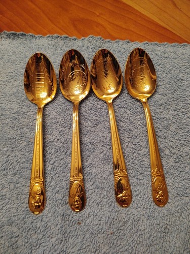 Four Collectible Spoons George Washington,John Adams,John F. Kennedy ...