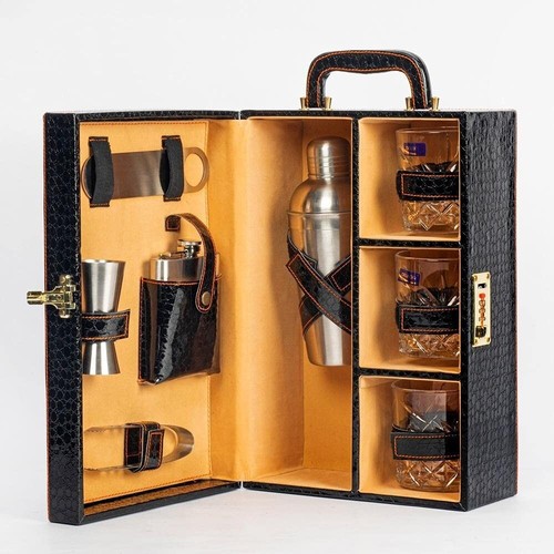 Bar Accessories Mini Bar Set Portable Leather Briefcase Travel Kit Gift ...