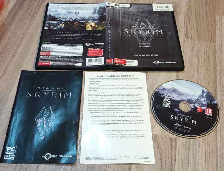 The Elder Scrolls V Skyrim Legendary Edition Game PC DVD, Perth Ships ...