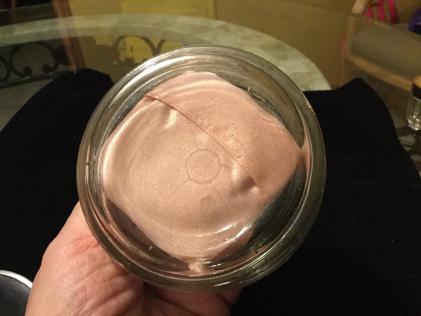 Vintage Glass Ribbed Make-up Jar With Lid | eBay