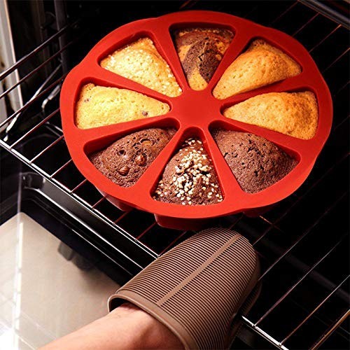 2 Pcs Silicone Baking Molds 8 Cavity Scone Pan/Cakes Slices Mold ...