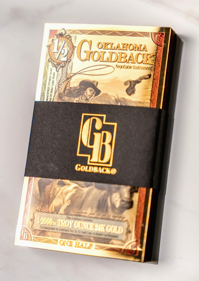 1/2 OKLAHOMA ALPHA GOLDBACK AURUM 24K GOLD NOTE 1/2000 OZ BU 2025 | eBay