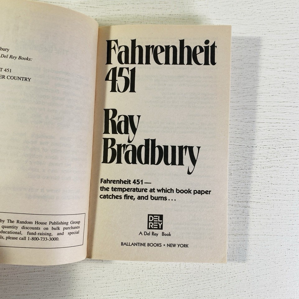 Fahrenheit 451 by Ray Bradbury 1987, Mass Market | eBay
