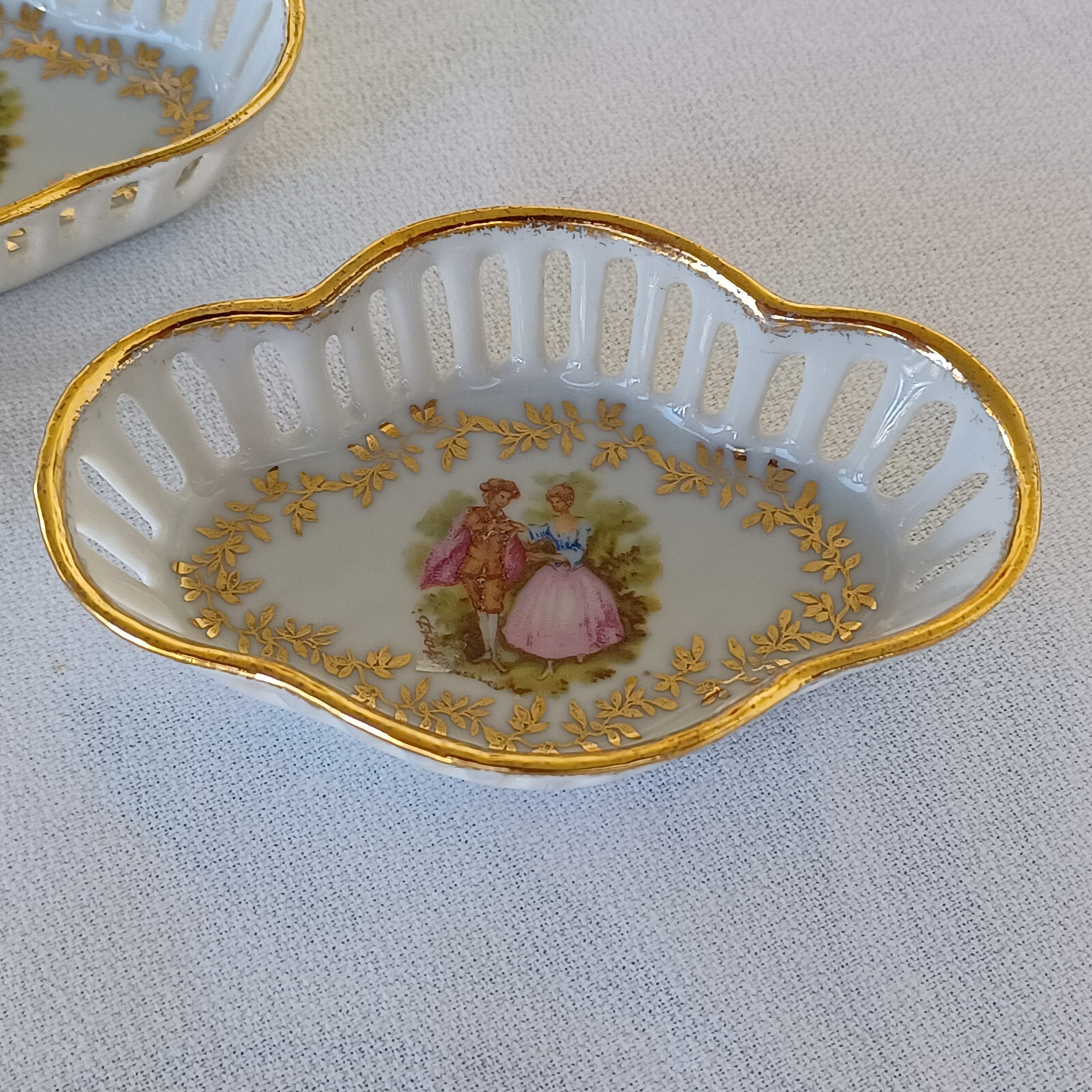 Vintage Set of 3 Fragonard Love Story Fancy Miniature Pin Dishes ...