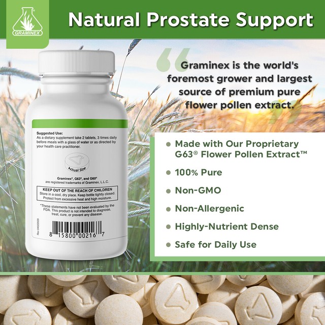 Graminex Pollenaid G63 Flower Pollen Extract Prostate Health Support 90 ...