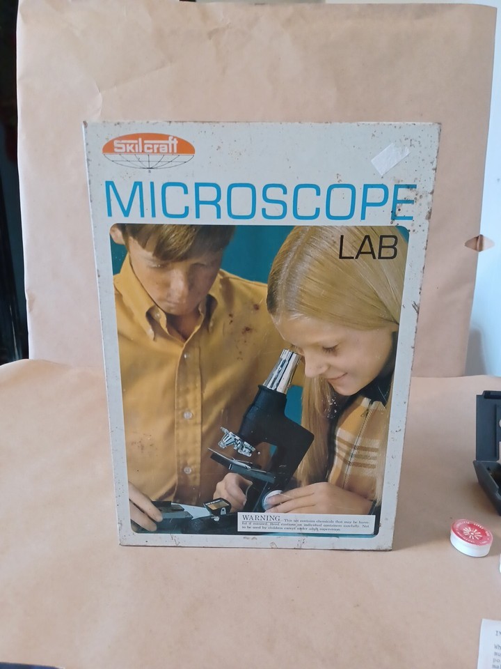 Vintage 1960s Skilcraft Microscope Lab Set Prop Metal Case PARTIAL ...