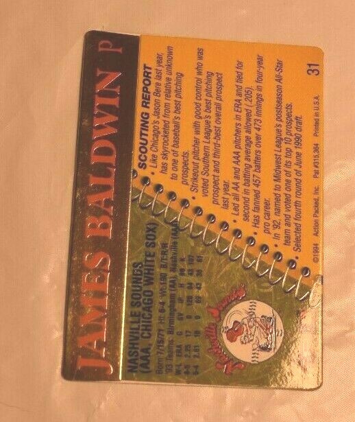 James Baldwin, Pitcher, Nashville Sounds, #31 | eBay