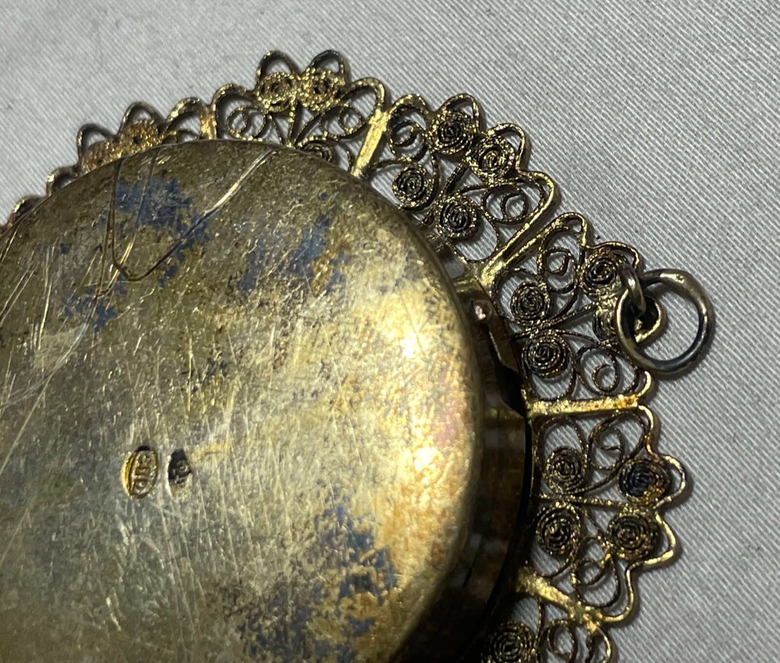 antique handmade 800 silver filigree devotional jewel… - Gem