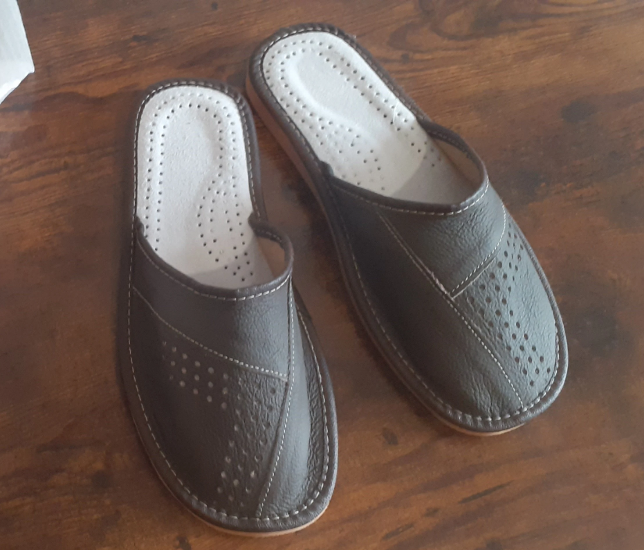 Men slippers genuine leather Mountain style FOLK Hand Made Europe Mule ...