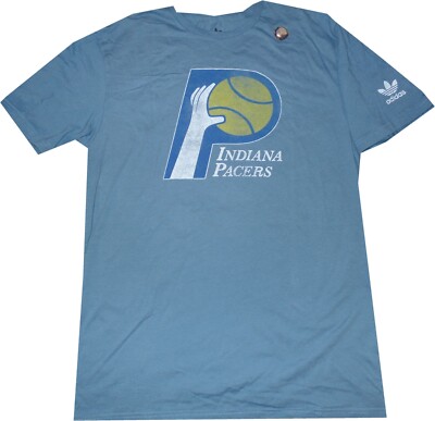 Indiana Pacers Throwback Logo Adidas Slim Fit Blue T Shirt New Tags | eBay