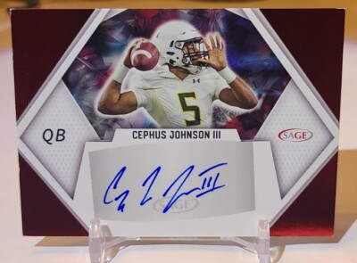 🔥 2023 CEPHUS JOHNSON III AUTOGRAPHED RED PARALLEL SAGE A-CJIII AUTO SP ...