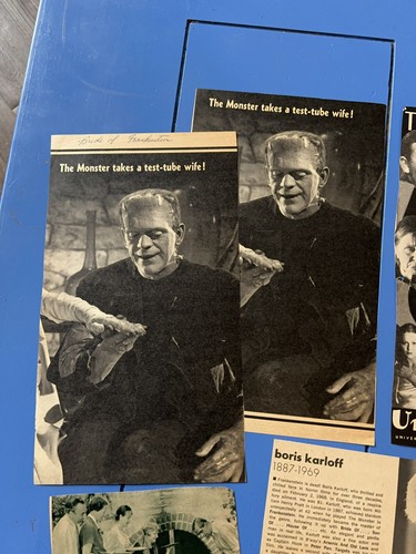 Vintage 1960s Boris Karloff, Frankenstein Newspaper Clippings | eBay