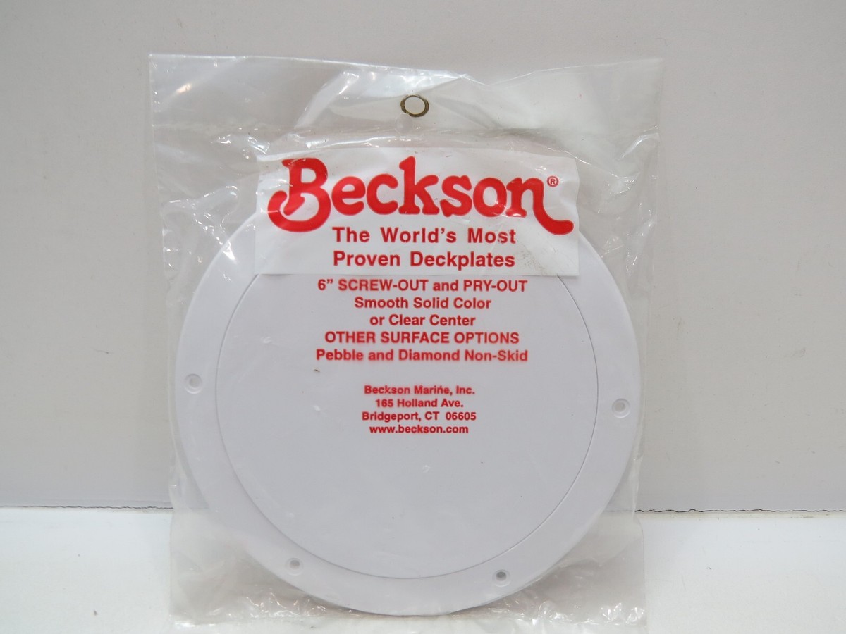 Beckson Pry-out Deck Plate 6 Inch Smooth Center White DP61-W Beckson 6 ...