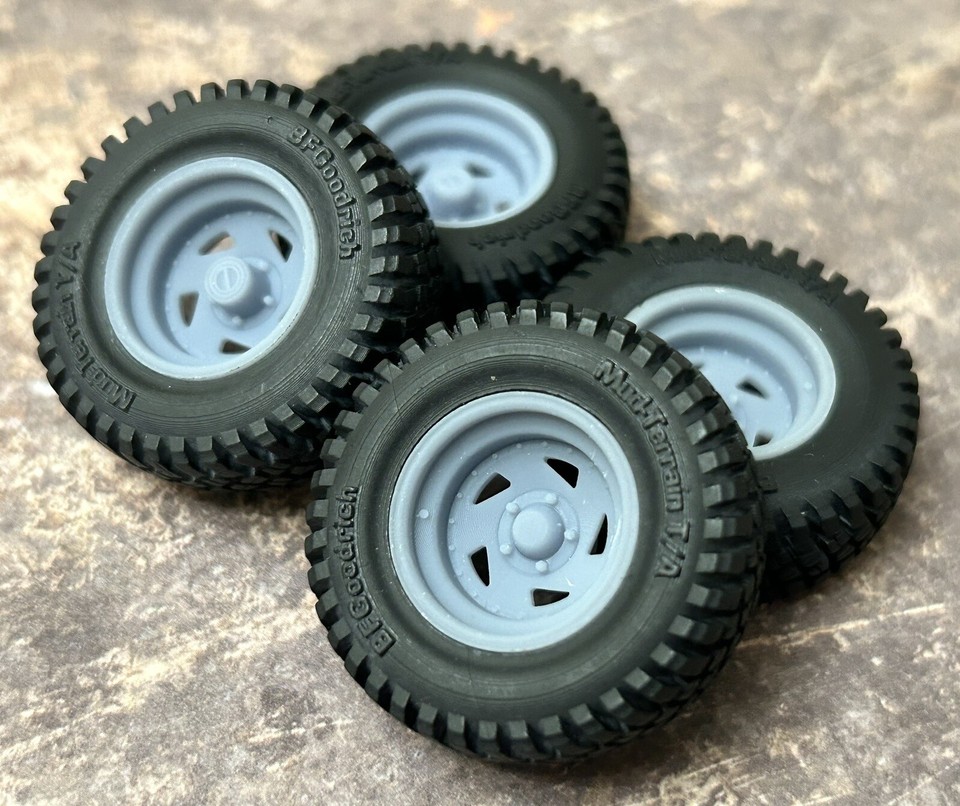 1/24 Scale: 18-Inch “Directional Steel” Wheels W/ Mud Tires; Jeep ...