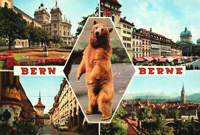 Postcard Bern Berne Barenplatz Kafigturm Und Bundeshaus Bundepalast ...