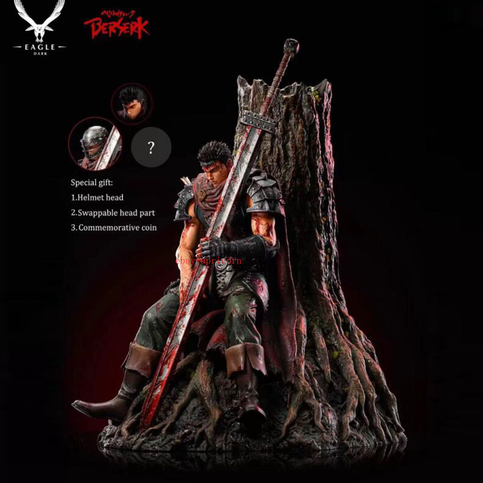 WAGLE DARK 1/6 Berserk Guts Statue Resin Figure Model Collectible Boy ...