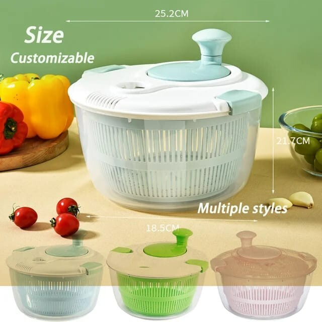 Vegetables Salad Spin Large Wash Dry Spinner- Greens Fruits Vegetable ...