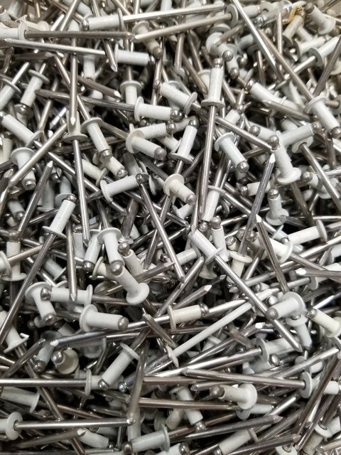 4300 All Aluminum white blind POP RIVET 1/8" x 1/4" flange, drop ...