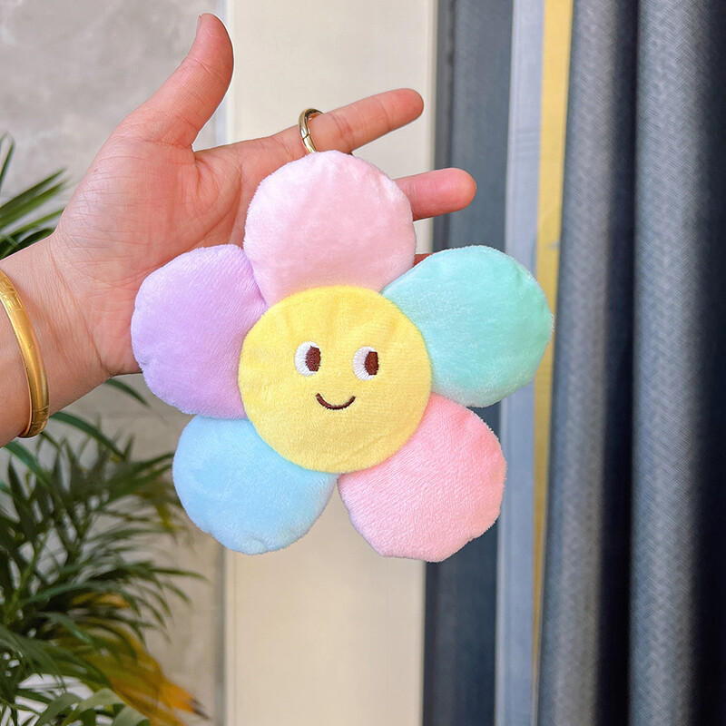 Plush Keychains Cute Sun Flower Car Key Chain New Sunflower Plush ...