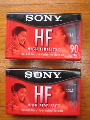 New Sealed 2 Sony HF 90 High Fidelity Normal Bias 90 Min. Cassette ...