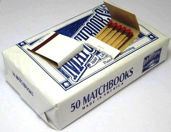 50 Plain White Matches Matchbooks for Wedding, Birthday, Party (1 Box ...