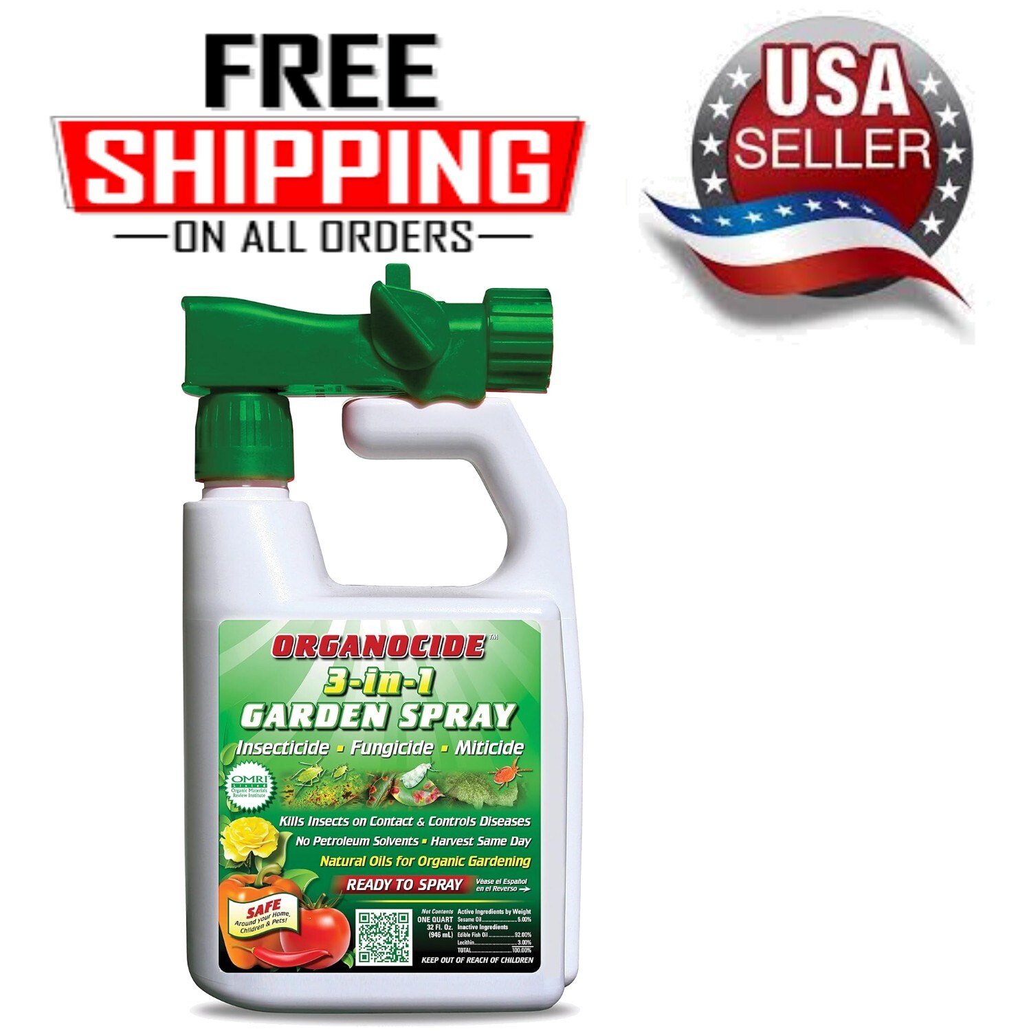 Labs Quart Organocide 3-in-1 Garden Spray Hose End | eBay
