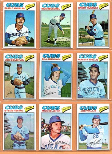 1977 Topps Chicago Cubs Team Lot 15 dif Rick Reuschel Bill Bonham ...