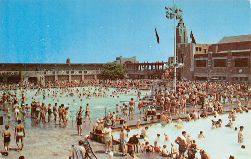 Jones Beach Pools West Bath House Scene Long Island State Park,NY Vtg ...